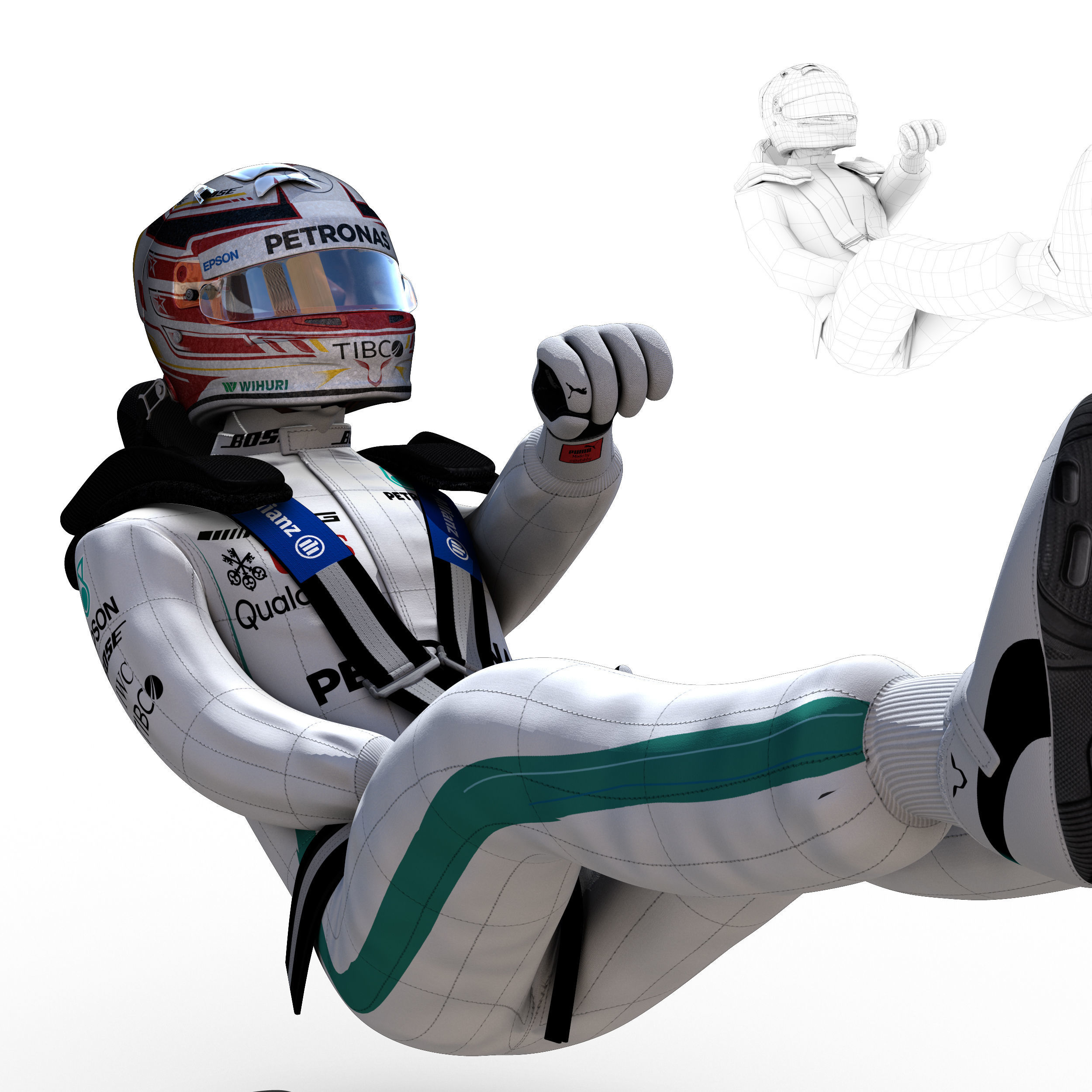 3D model Lewis Hamilton 2018 VR / AR / low-poly rigged | CGTrader