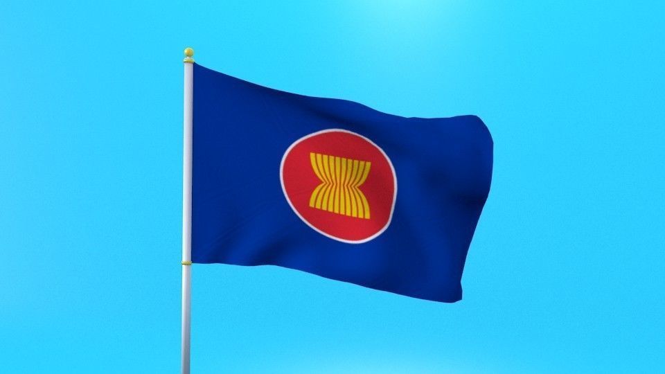 Asean flag animated low poly 3D model animated | CGTrader
