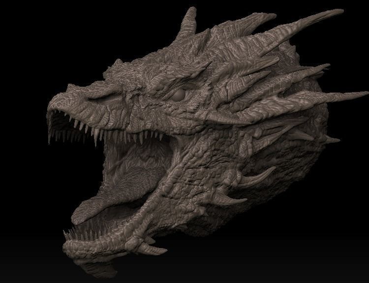 Smaug head bust 3D model | CGTrader