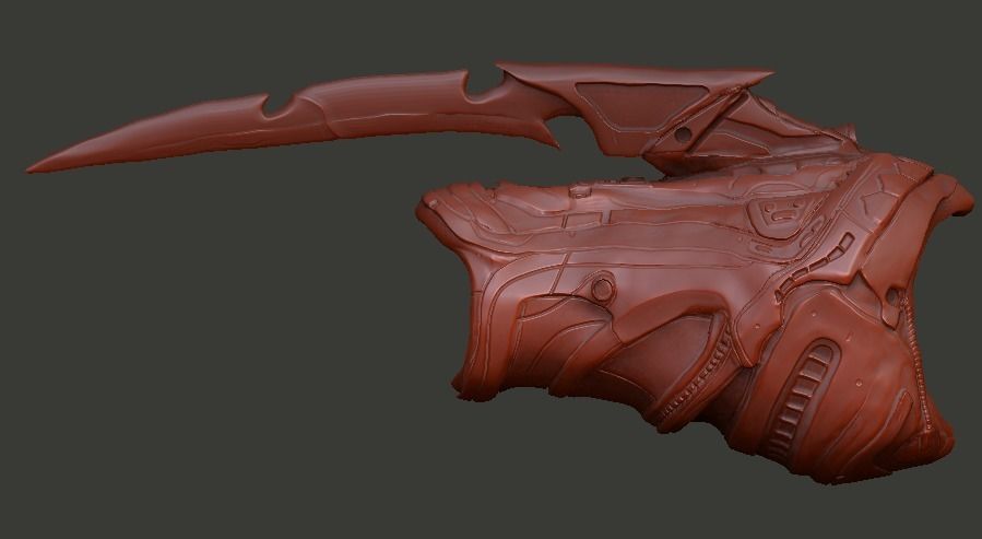 3D model Fugitive Predator Gauntlet computer and blades