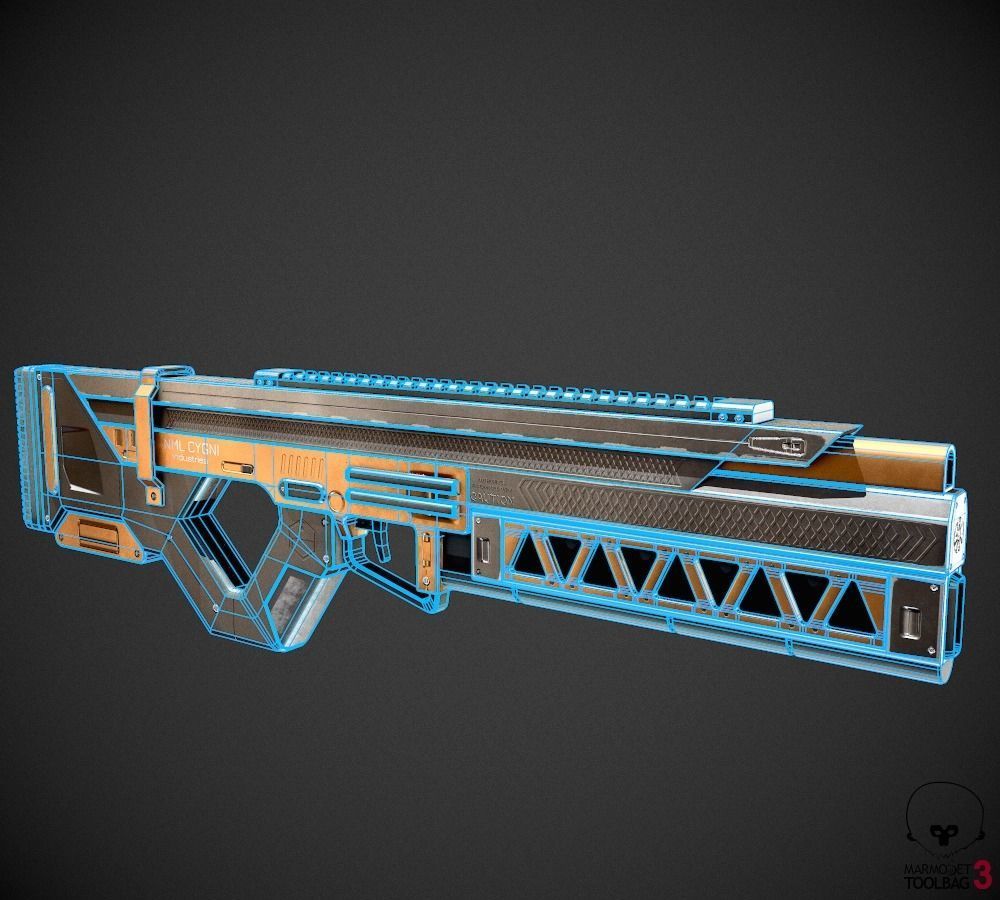 3D model Sci-Fi Railgun Rifle VR / AR / low-poly | CGTrader