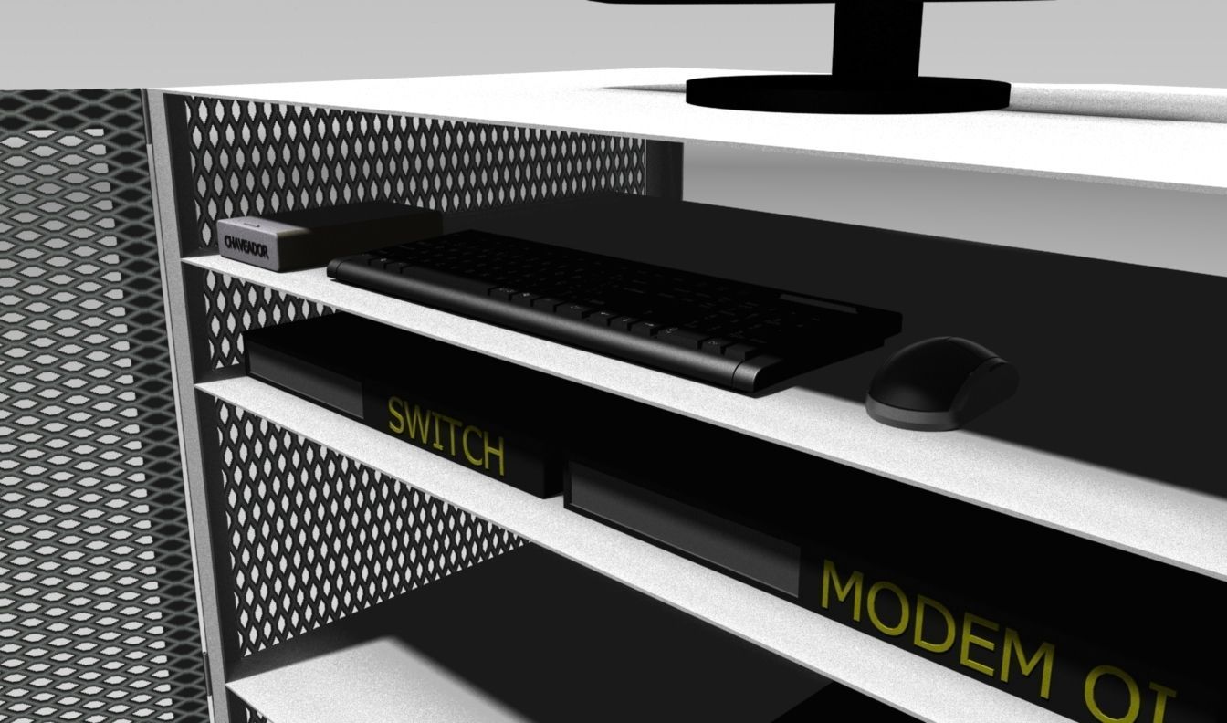 Security Bench for Micro Computers free 3D model | CGTrader