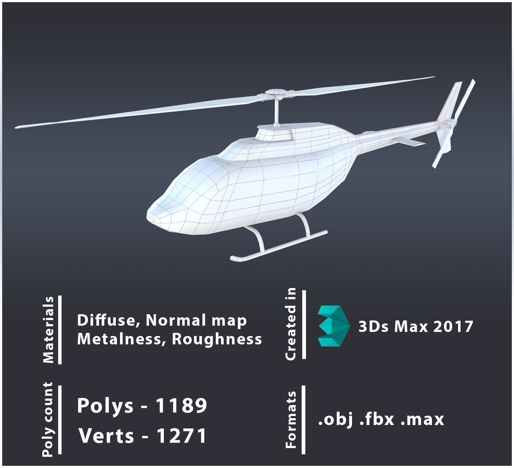 3D model Helicopter Bell 206 VR / AR / low-poly | CGTrader