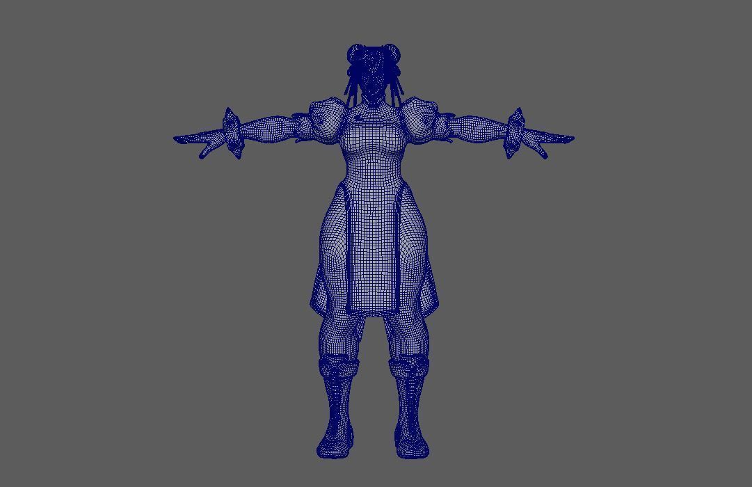 Street Fighter Chun Li - 3D Production Model Rigged 3D model rigged ...