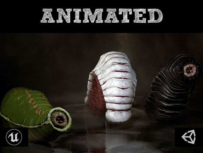 3D model Heavy Leech VR / AR / low-poly rigged animated | CGTrader