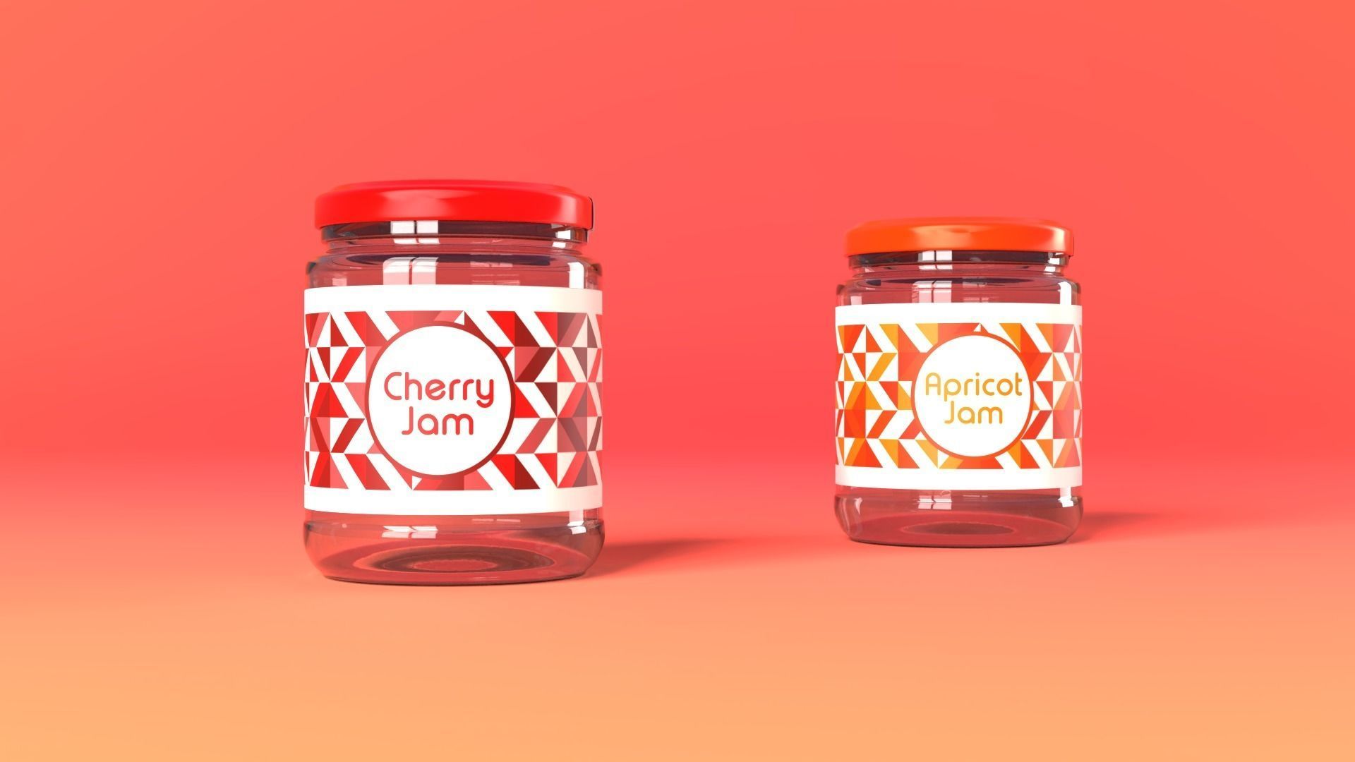 Jam Jar Apricot and Cherries 3D model | CGTrader