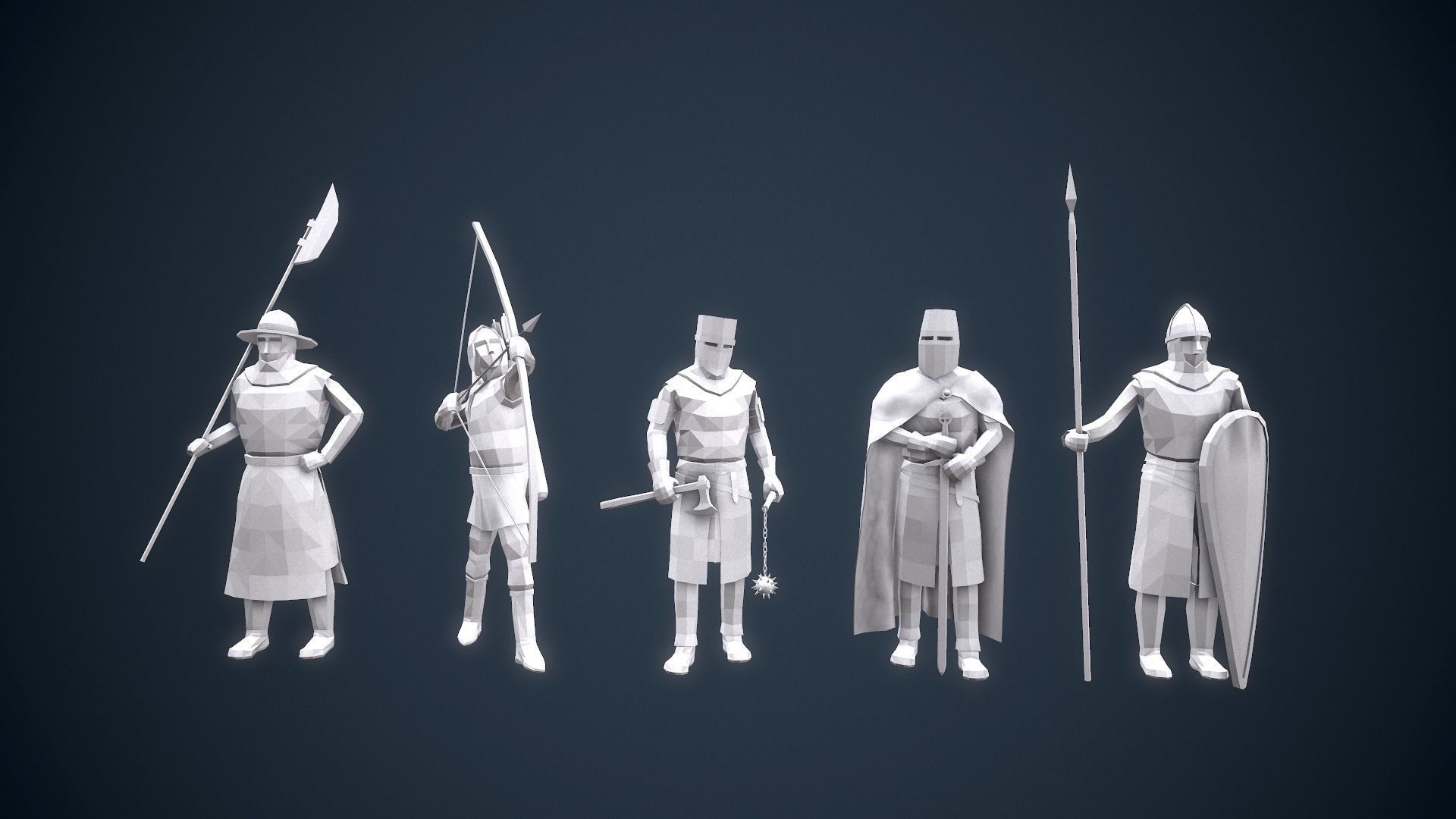 3D model Stylized Medieval Characters VR / AR / low-poly | CGTrader