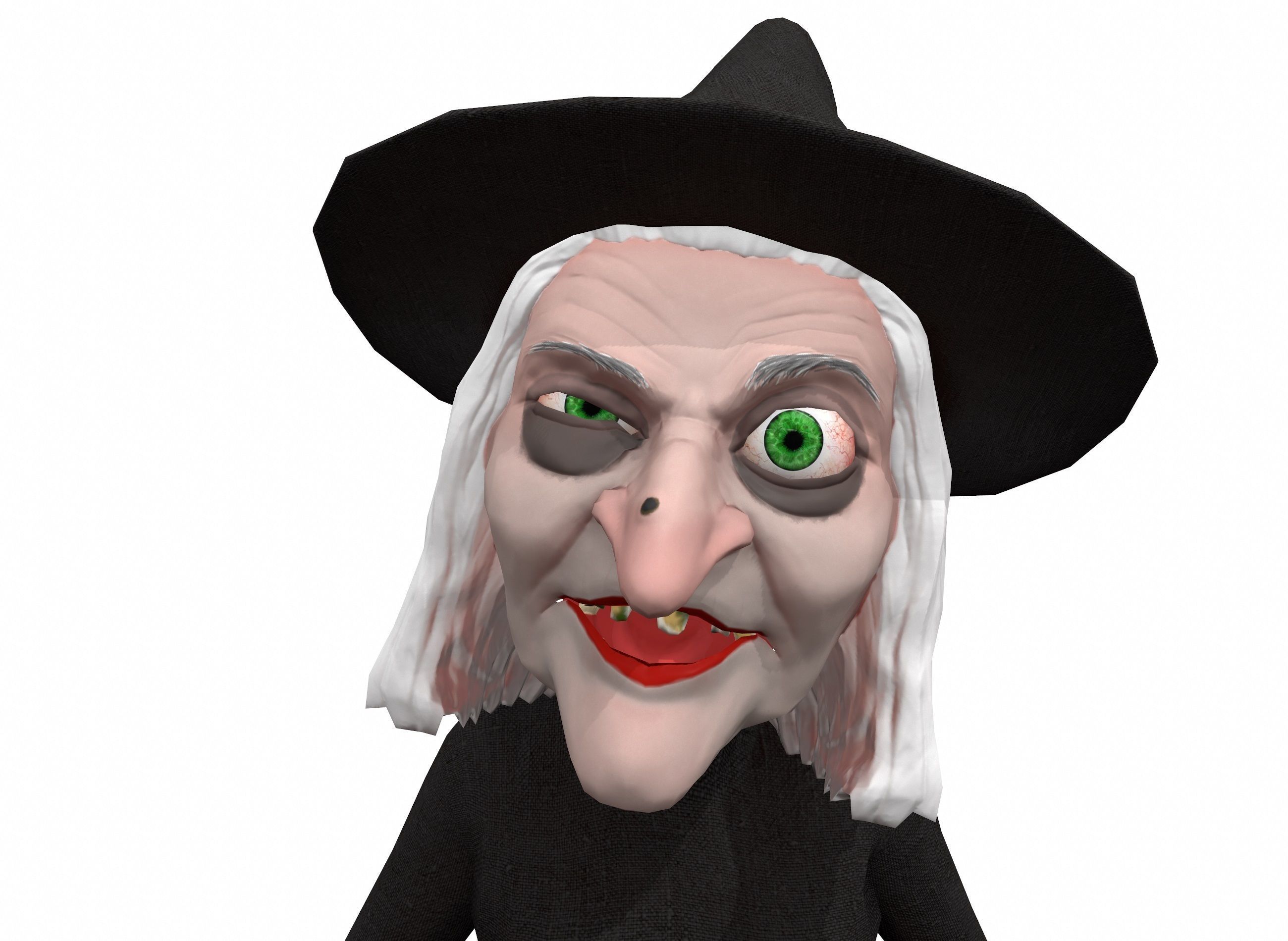 3D model Cartoon witch rigged animated game ready 3D character VR / AR ...