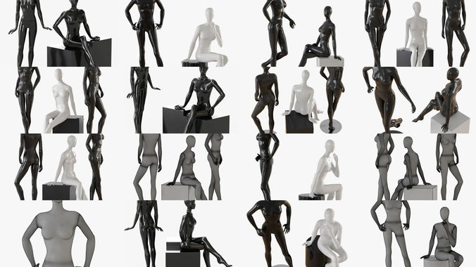 Abstract female mannequin collection 9 | CGTrader