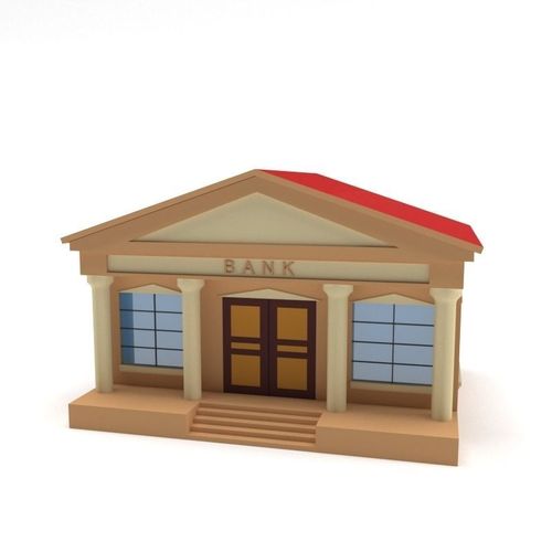 3D model Low Poly Bank building VR / AR / low-poly | CGTrader