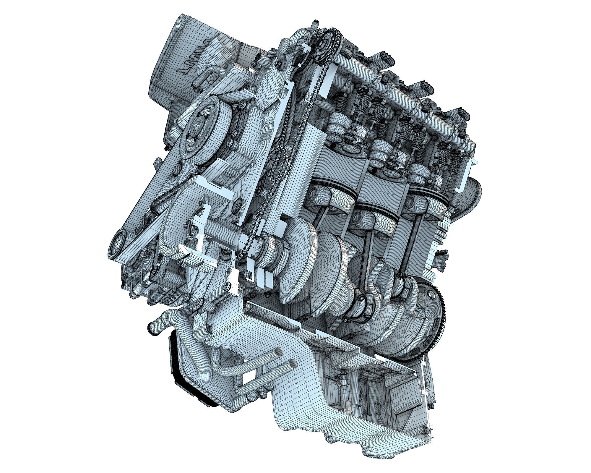 V6 Engine Cutaway 3D model | CGTrader