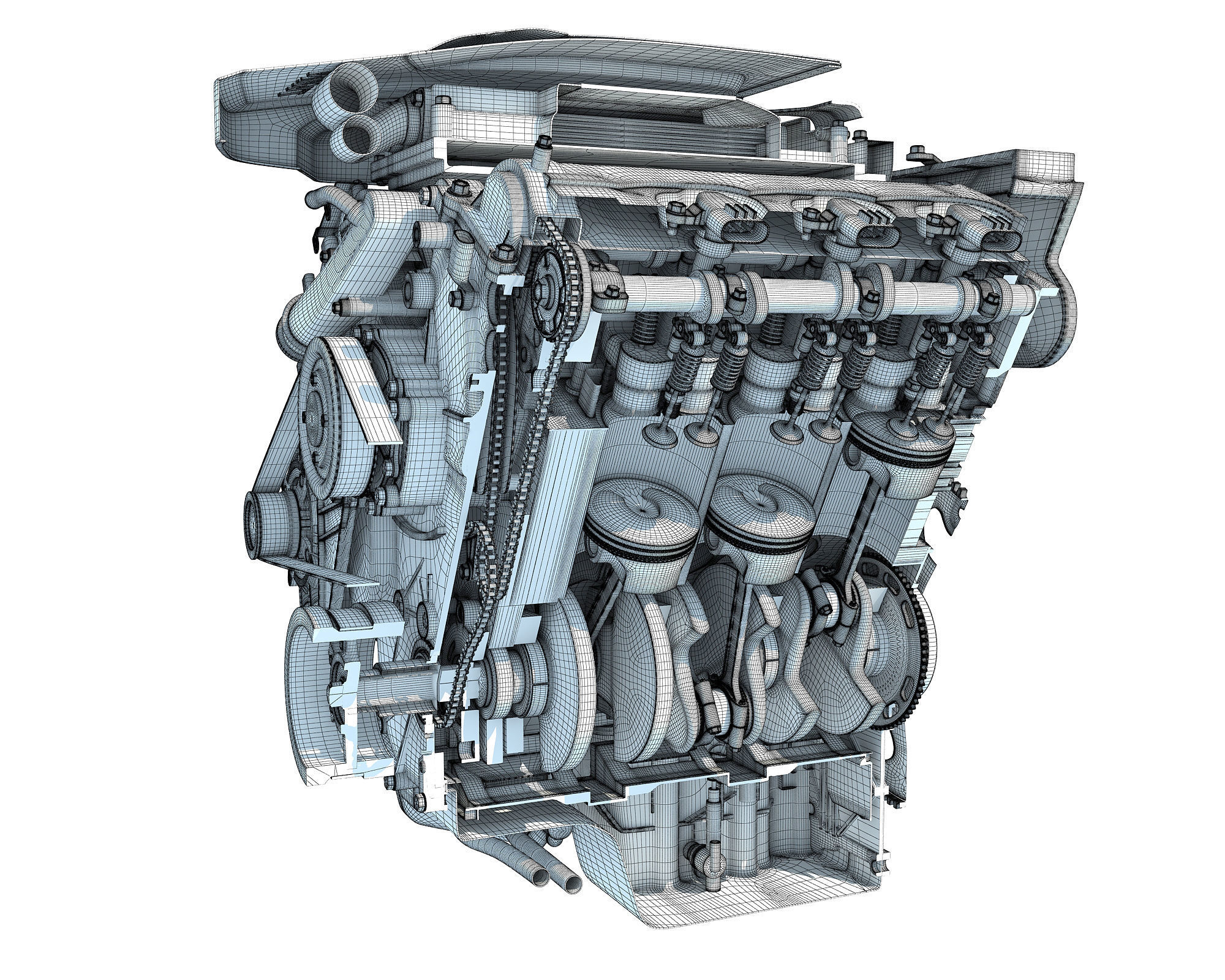 V6 Engine Cutaway 3D model | CGTrader