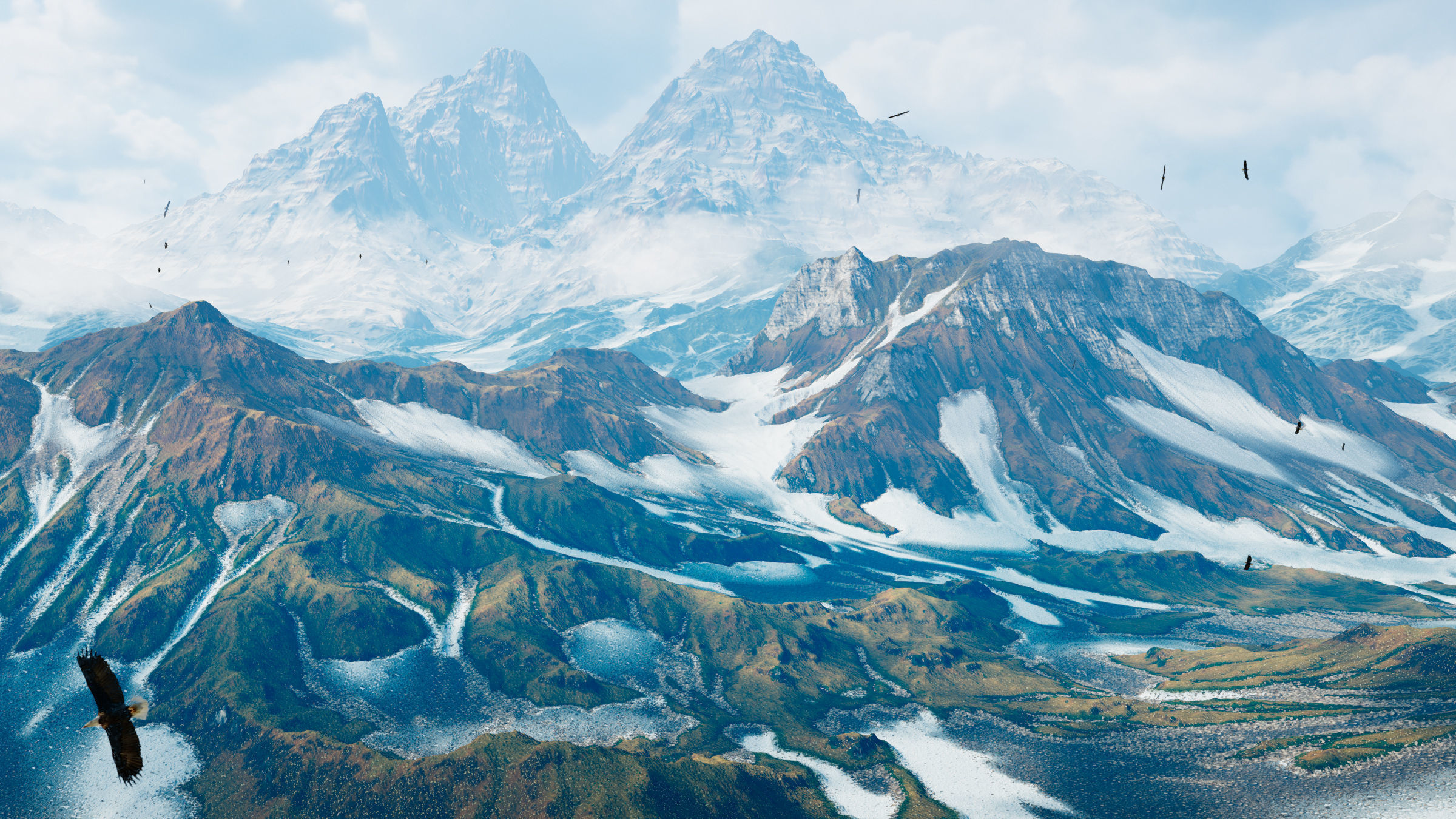 3D model Alpine Environment - Unity 2017 Project VR / AR / low-poly ...