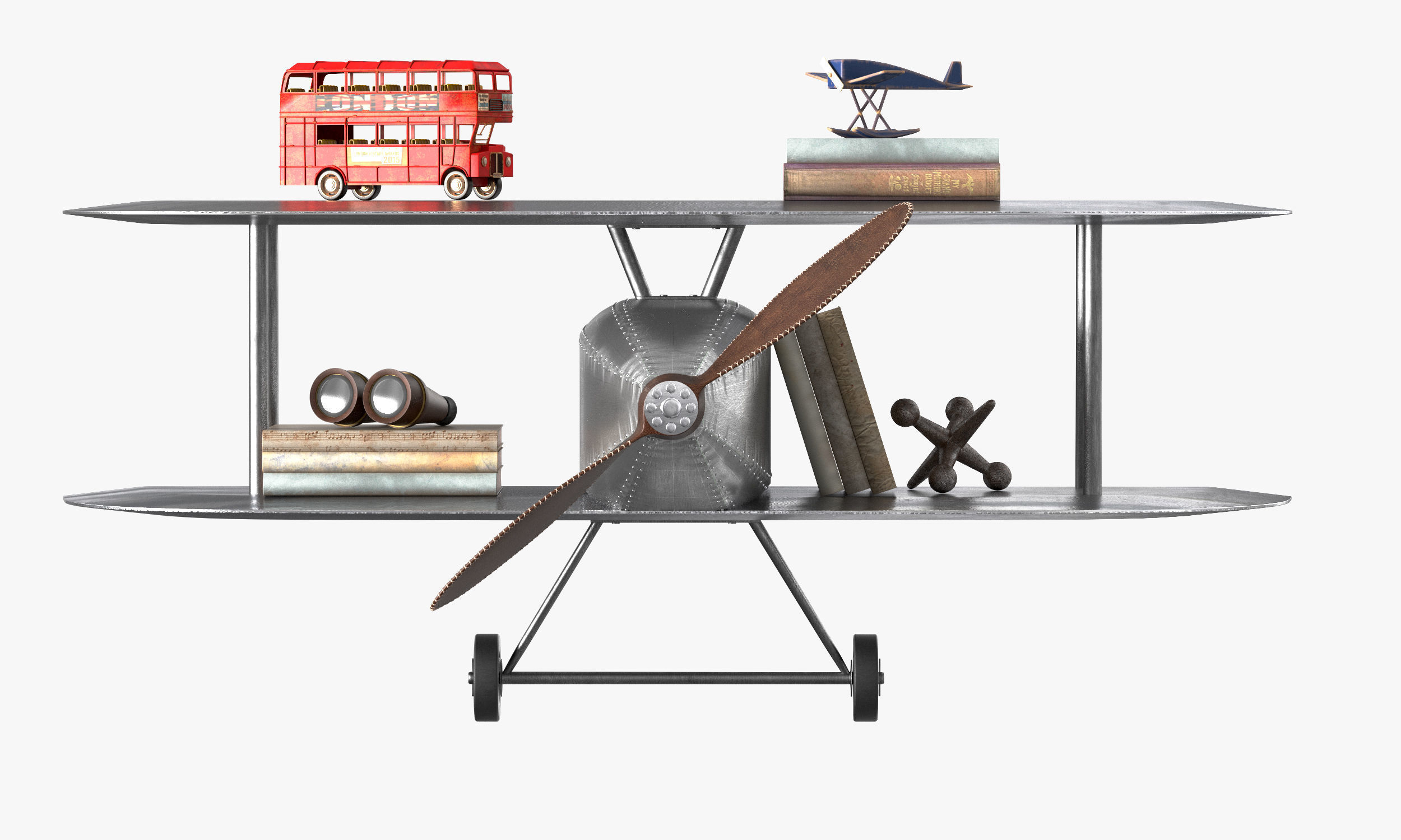 VINTAGE AIRPLANE METAL SHELF 3D model | CGTrader