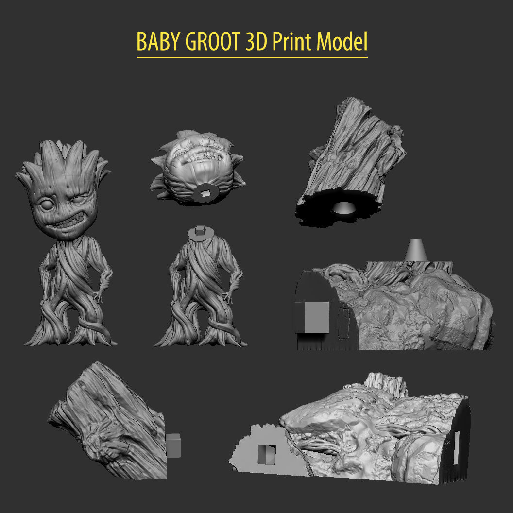 Baby Groot STL File Marvel Comic 3D model 3D printable | CGTrader