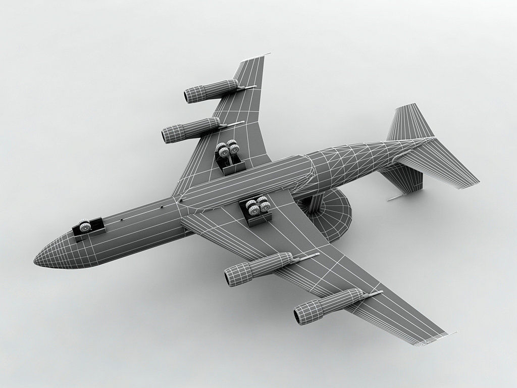 3D model E-3 Sentry AWACS Aircraft VR / AR / low-poly | CGTrader