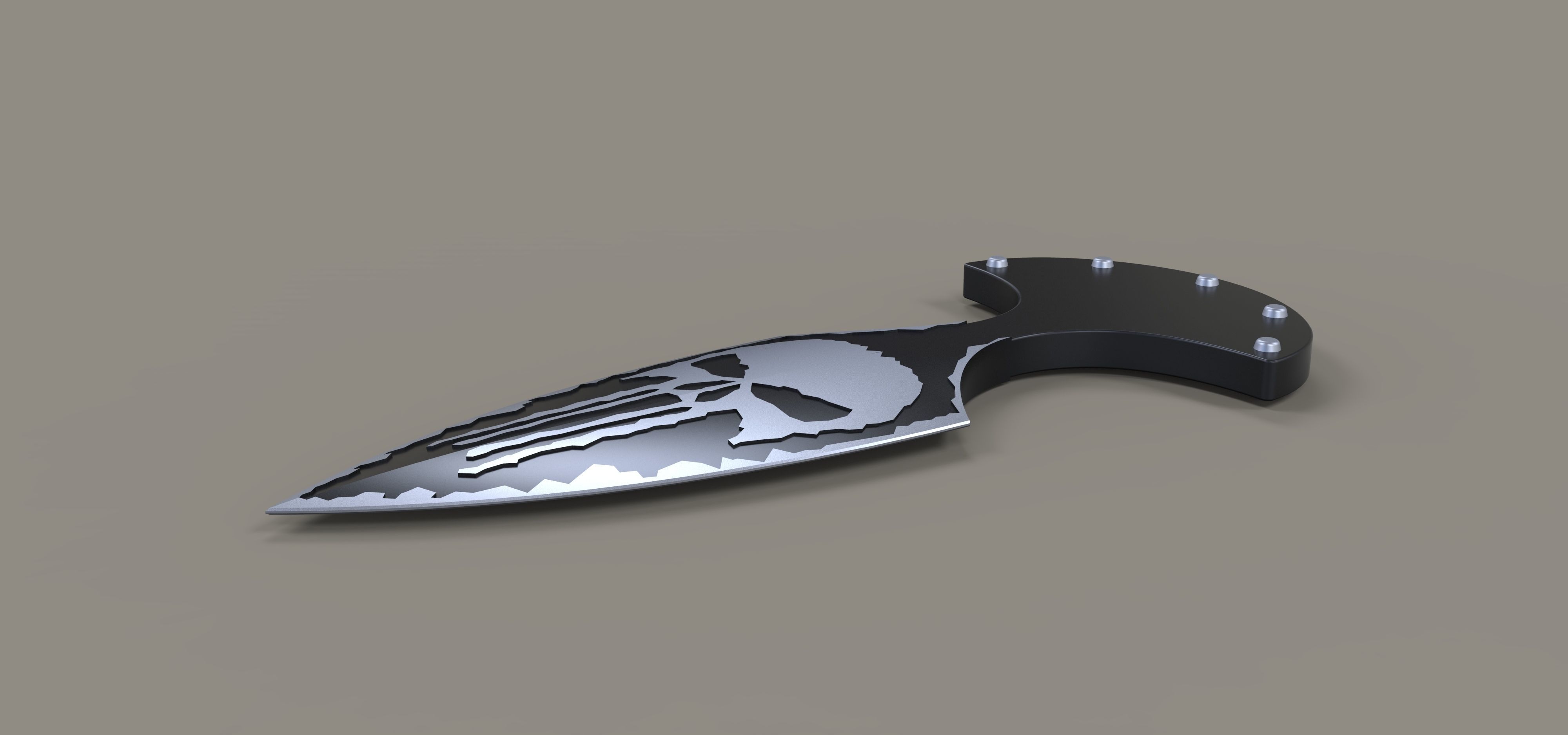 Punisher push dagger 3D model | CGTrader