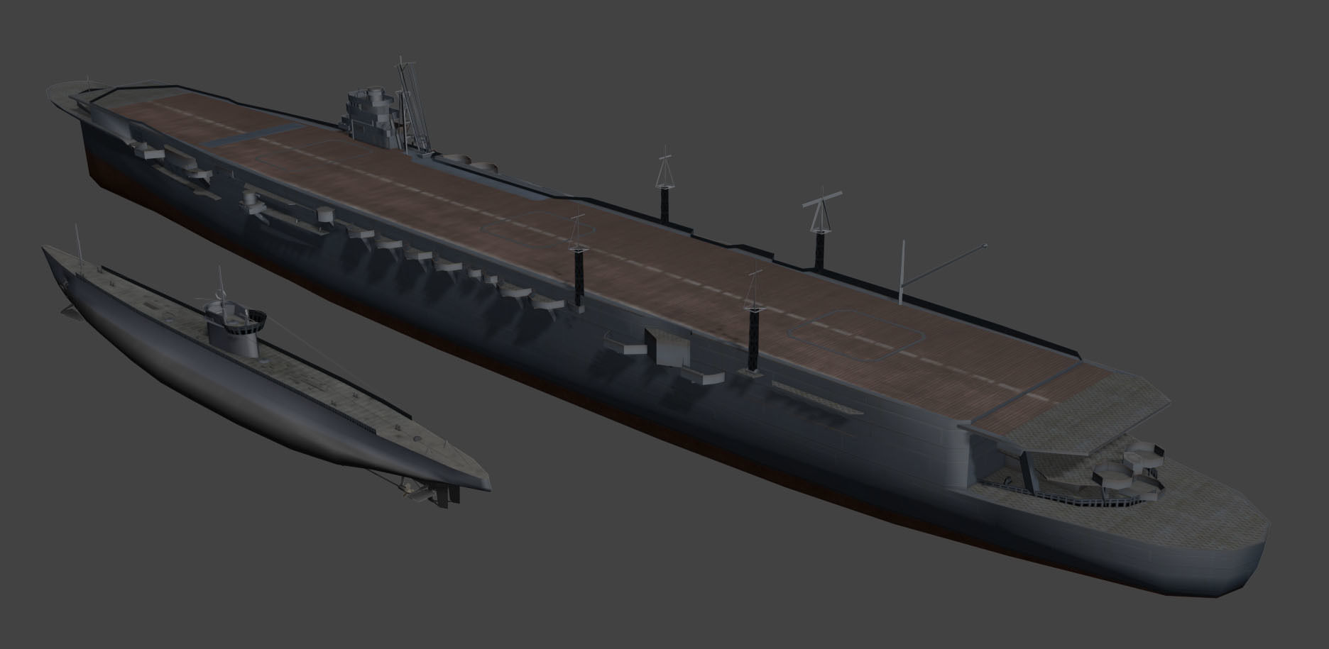 3D model Battleship Set Vol01 LowPoly GameModel VR / AR / low-poly ...