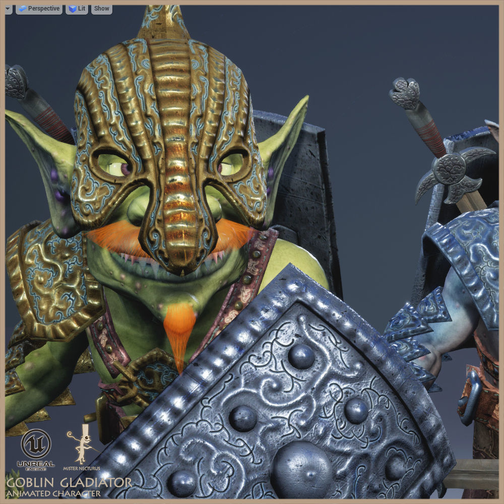 3D model Goblin Gladiator Light Version VR / AR / low-poly rigged ...