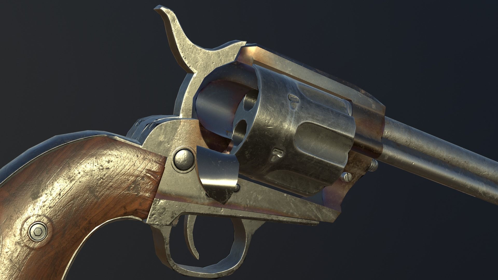 3D model Colt Single Action Army Peacemaker VR / AR / low-poly rigged ...