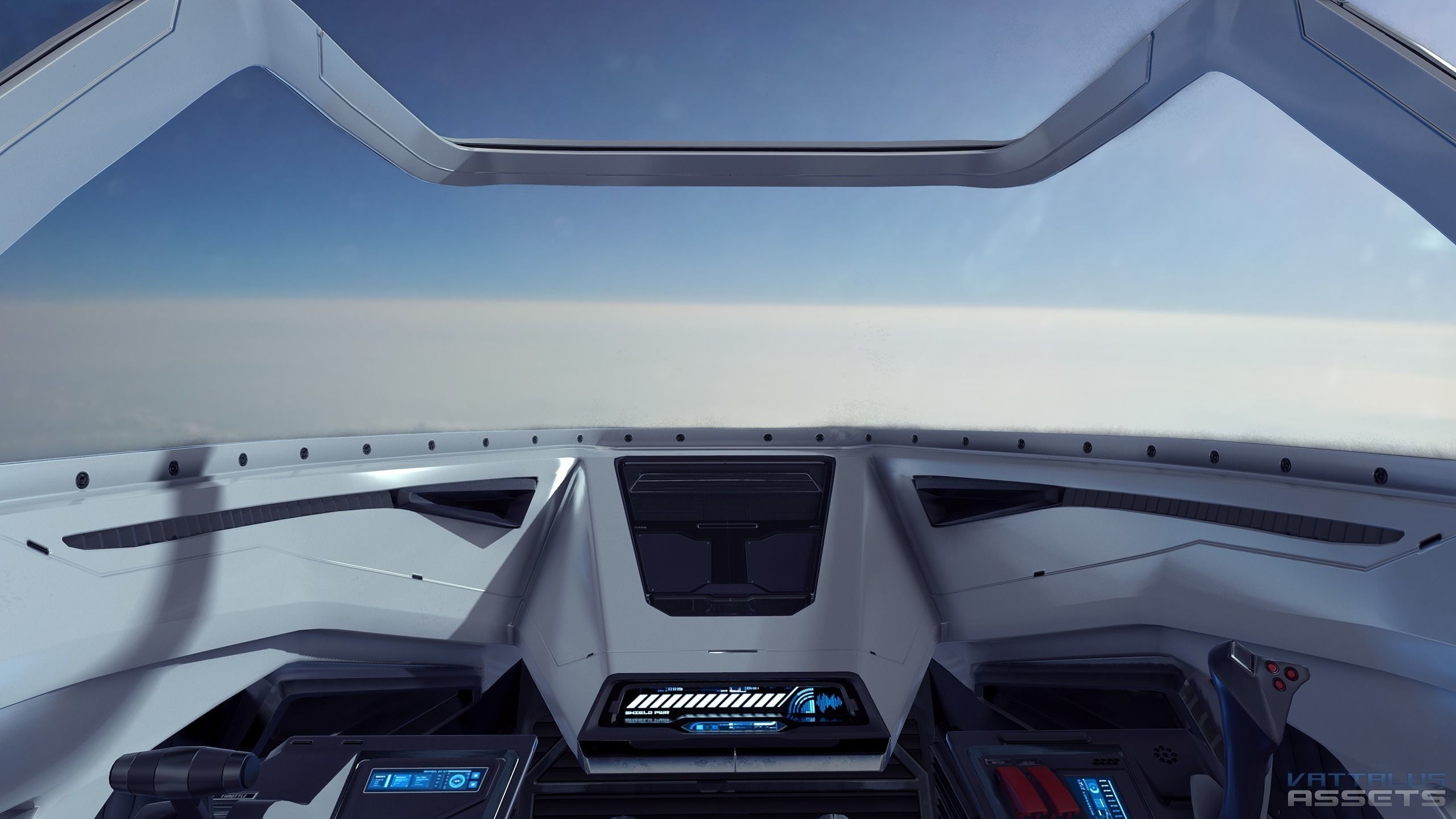 3D model Sci Fi Futuristic Fighter Cockpit VR / AR / low-poly animated ...