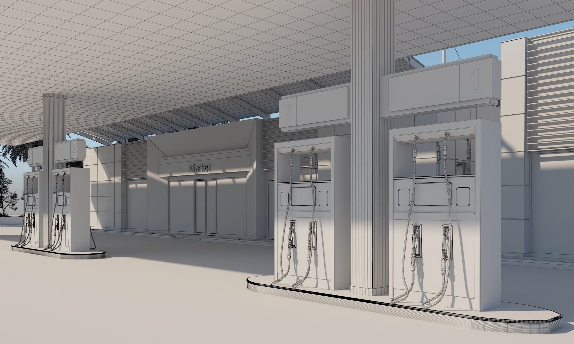 Gas Station Scene 3D model | CGTrader