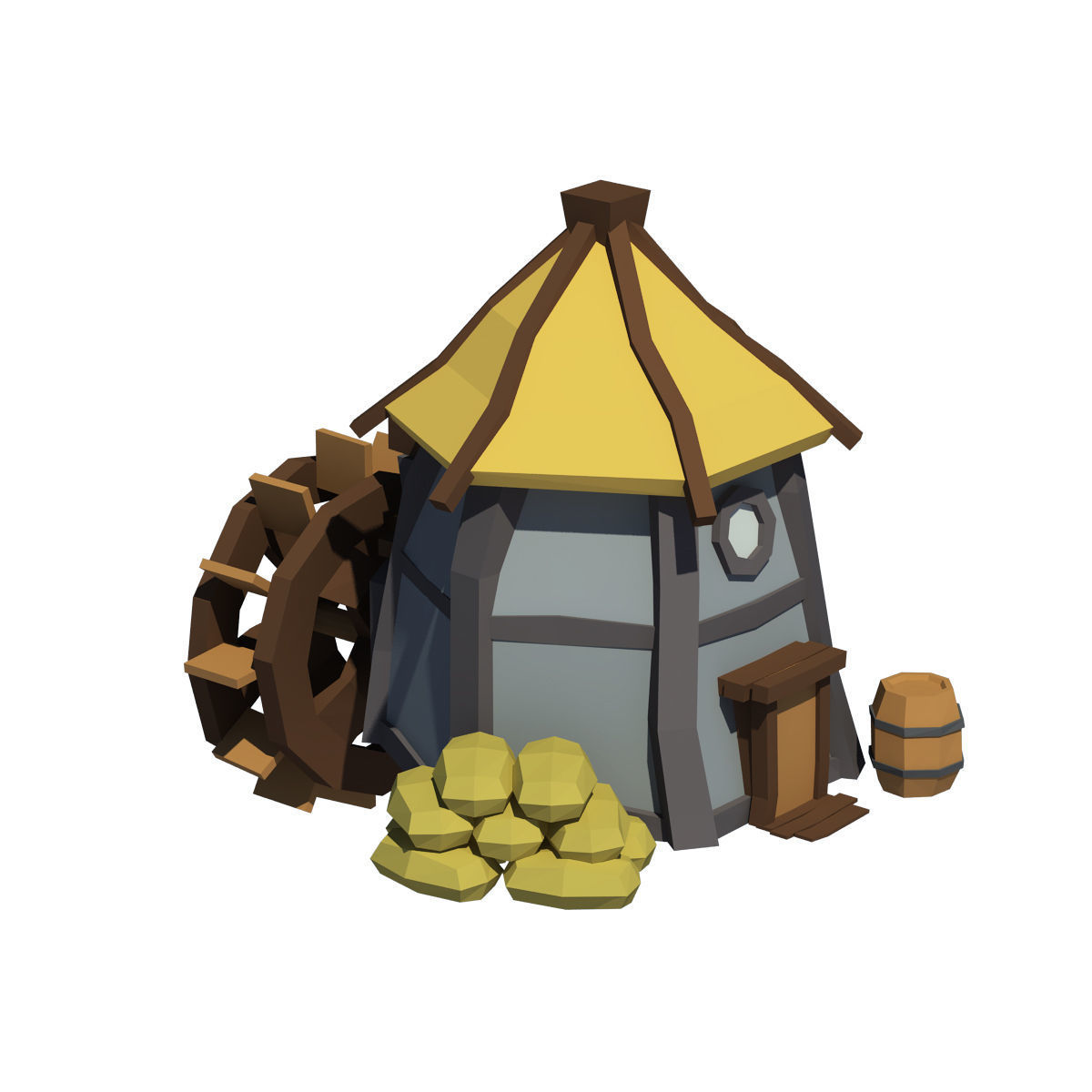 3D model Cartoon water mill VR / AR / low-poly | CGTrader