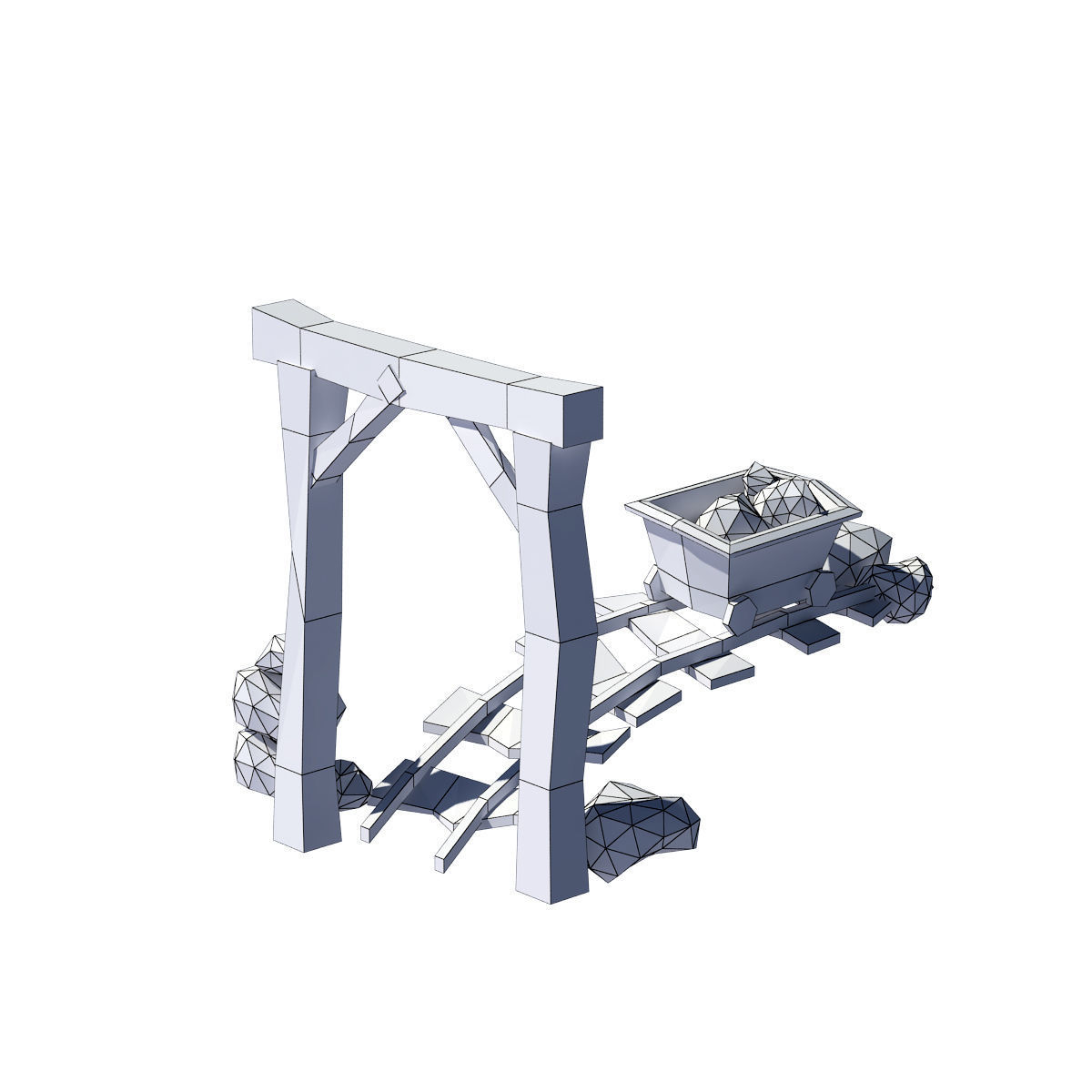 3D model Cartoon mine cart VR / AR / low-poly | CGTrader