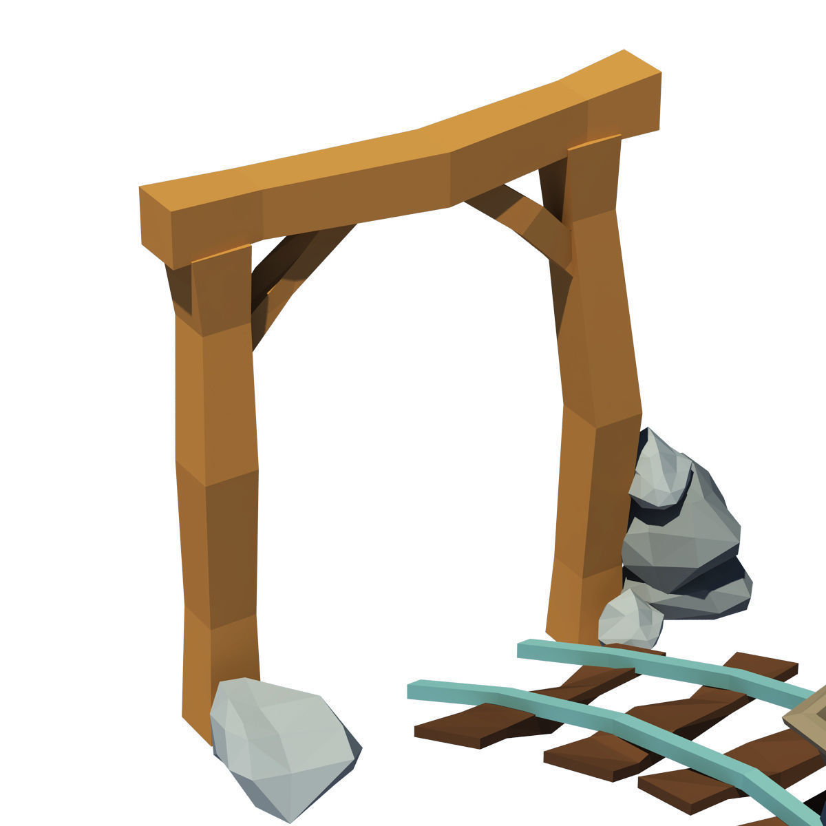 3D model Cartoon mine cart VR / AR / low-poly | CGTrader