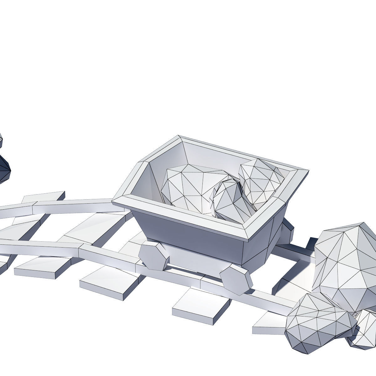 3D model Cartoon mine cart VR / AR / low-poly | CGTrader
