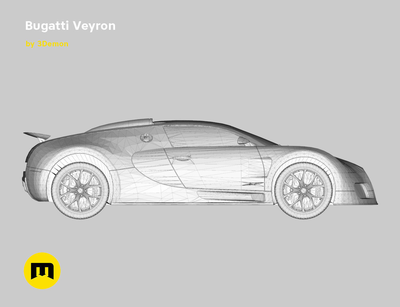 Bugatti Veyron 3D model 3D printable | CGTrader