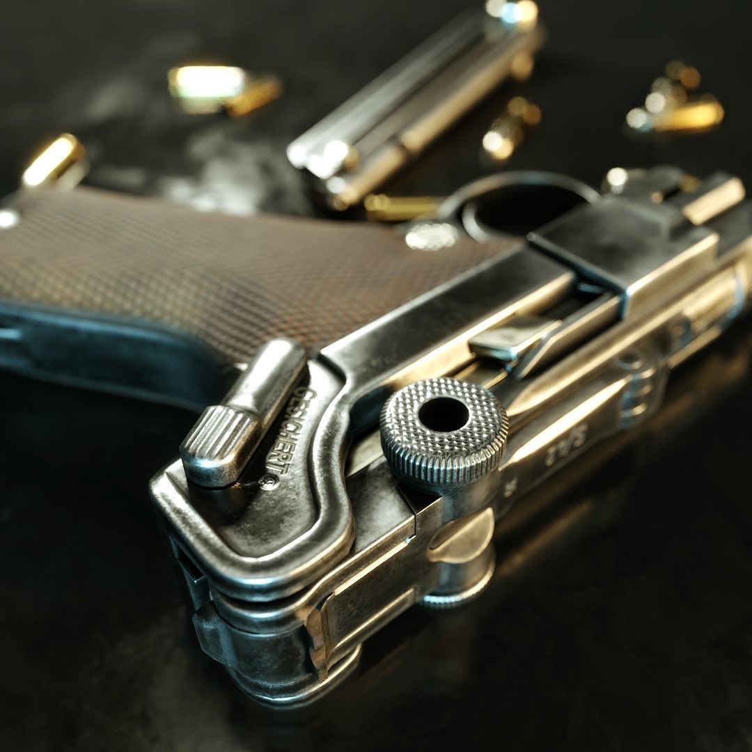 3D model Luger P08 -Parabellum WWII pistol VR / AR / low-poly rigged ...