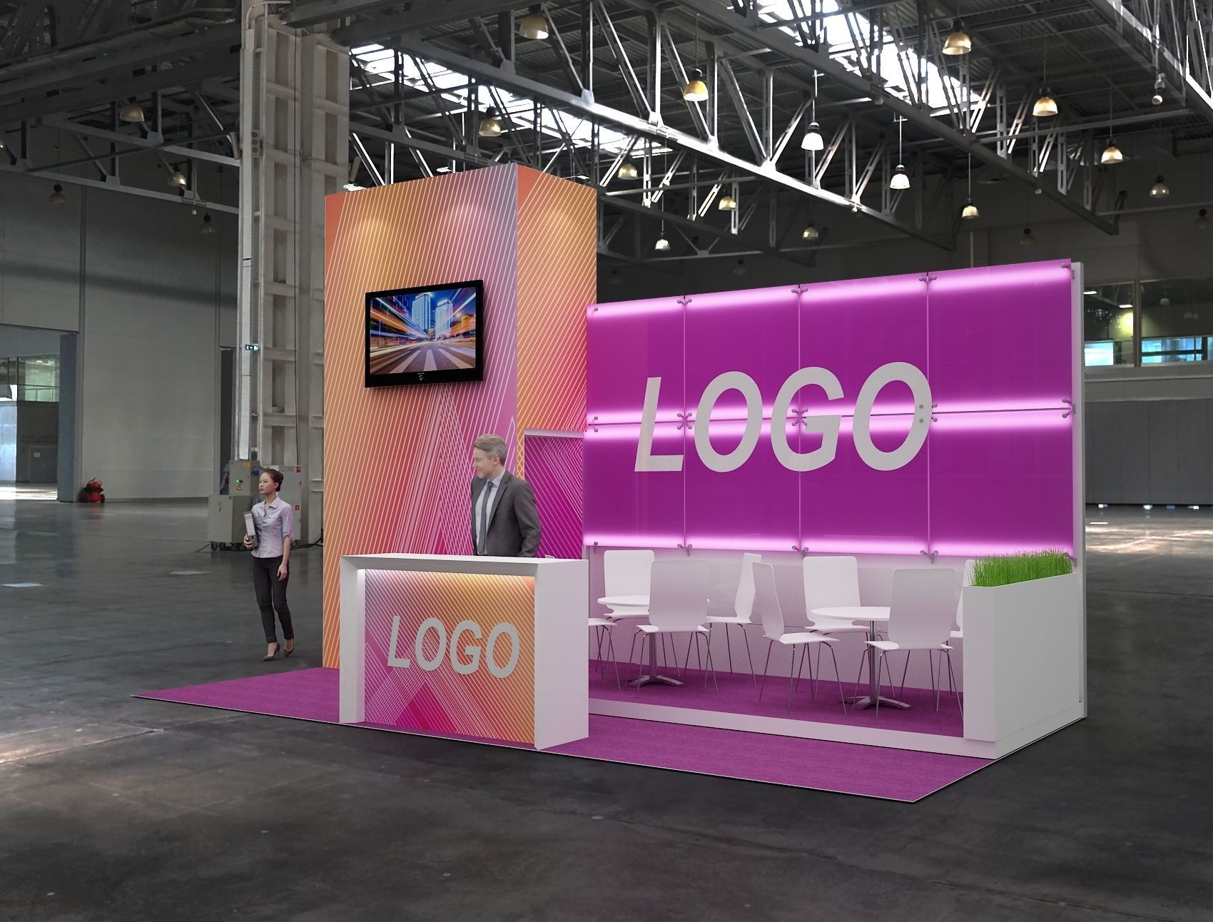 Exhibition stand 6x3 3D model | CGTrader