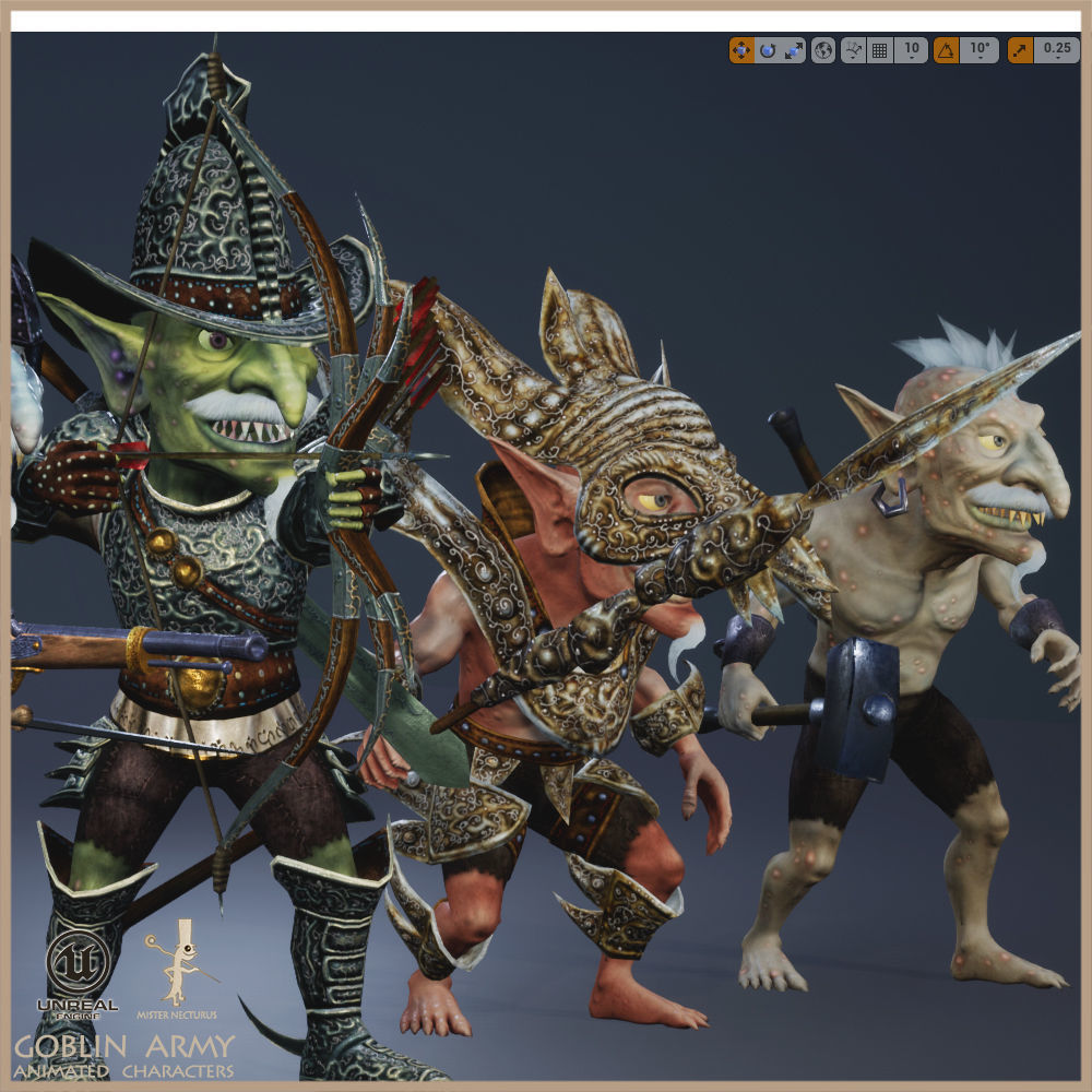 3D model Goblins Army Light Version VR / AR / low-poly rigged animated ...