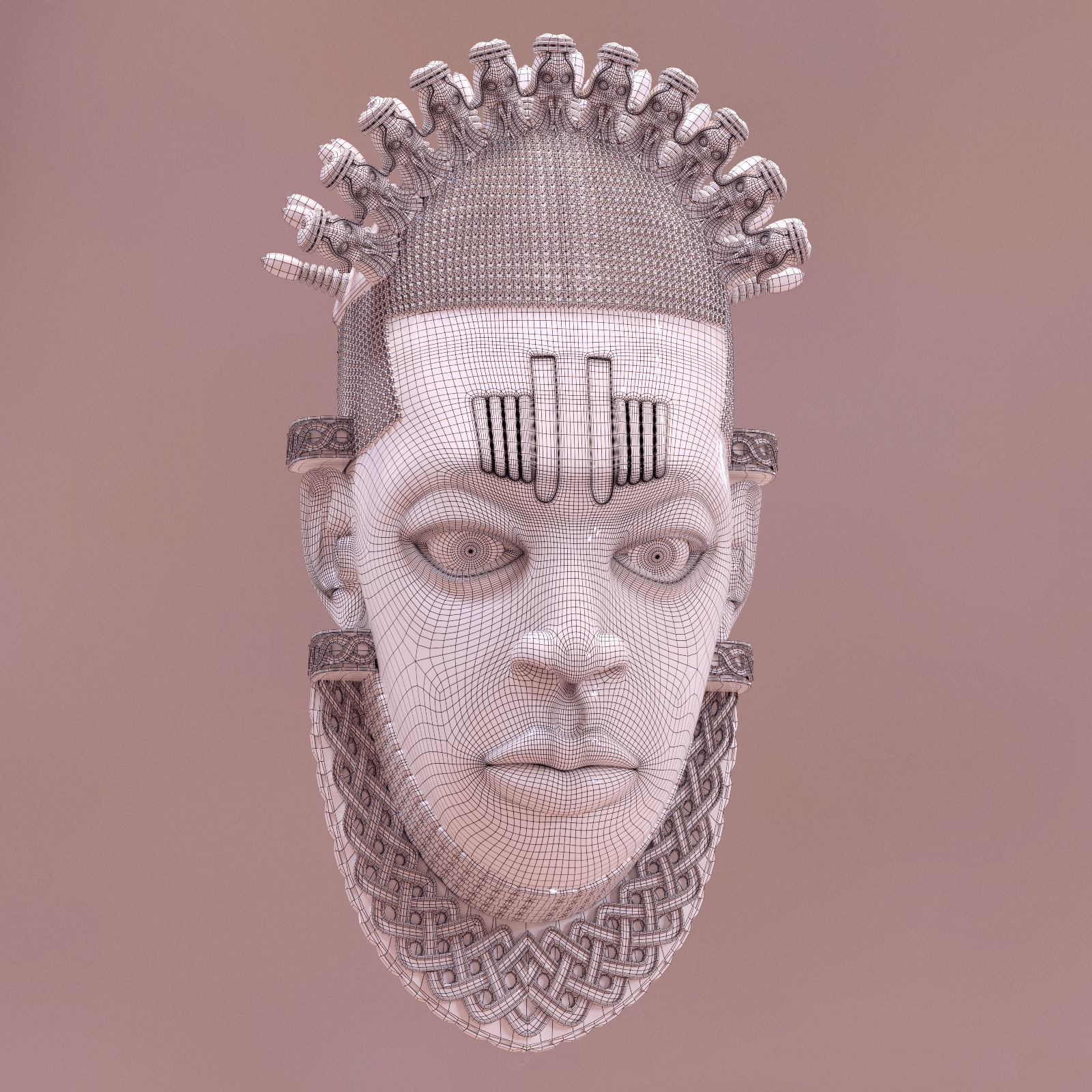 African mask Benin 3D model 3D printable | CGTrader