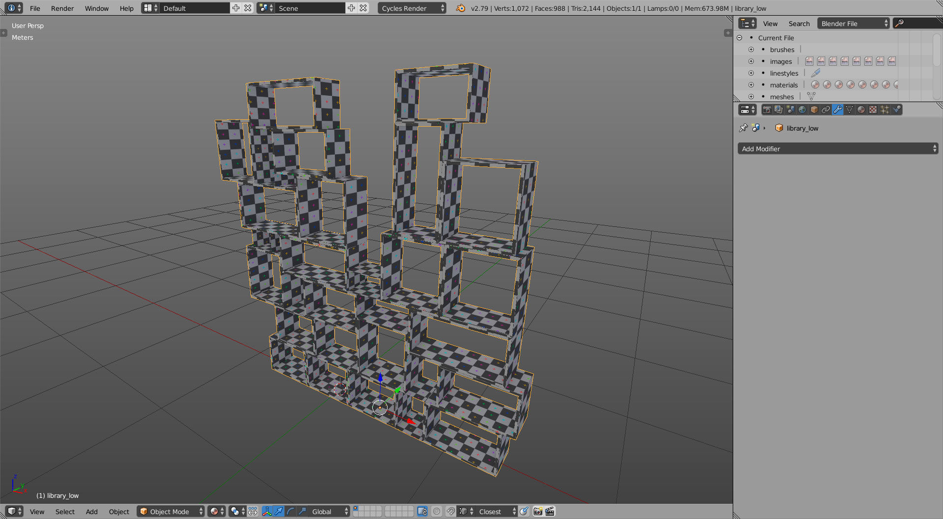 3D model Modern Library VR / AR / low-poly | CGTrader