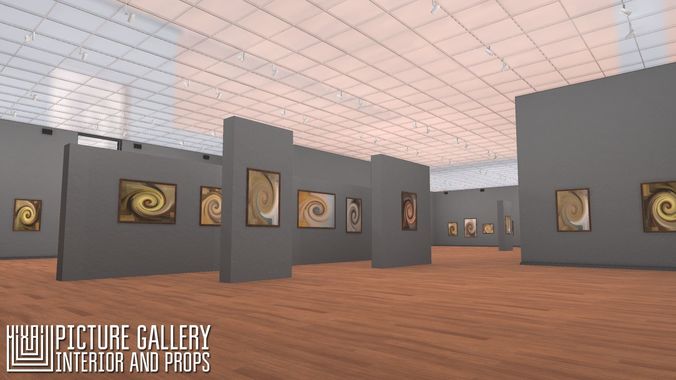 3D model Picture gallery - interior and props VR / AR / low-poly | CGTrader