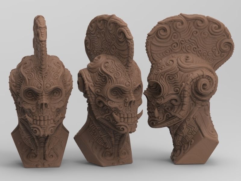 mohawk skull 3D model 3D printable | CGTrader