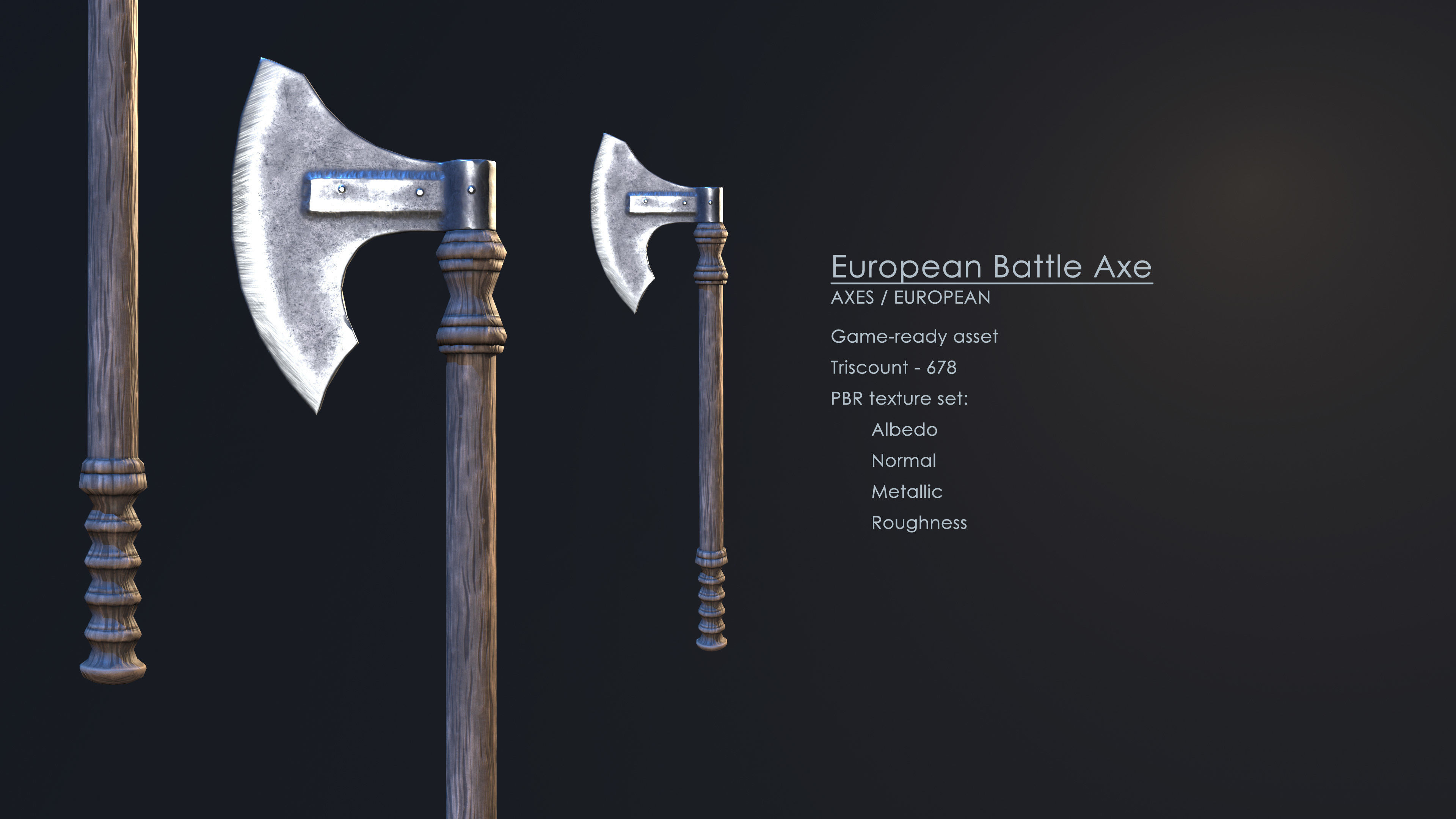 3D model European Battle Axe VR / AR / low-poly | CGTrader
