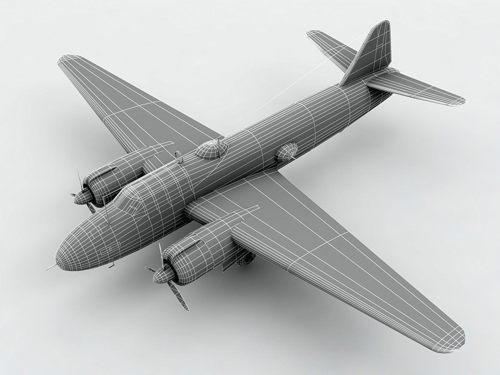 3D model Mitsubishi G4M Betty Aircraft WWII VR / AR / low-poly animated ...
