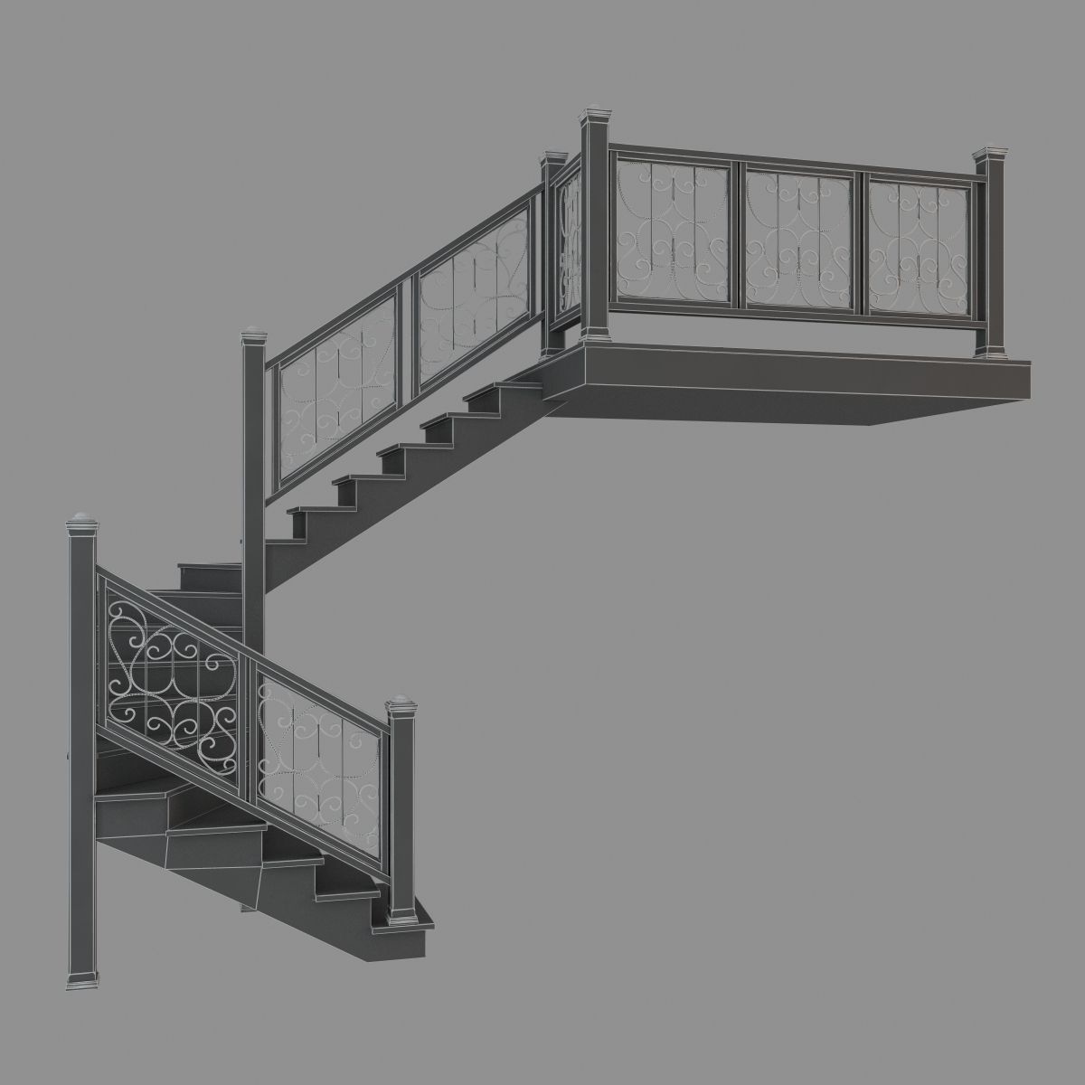 Wooden Interior Staircase 3D model | CGTrader