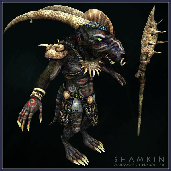 3D model Ratkin Shaman Light Vershion VR / AR / low-poly rigged ...