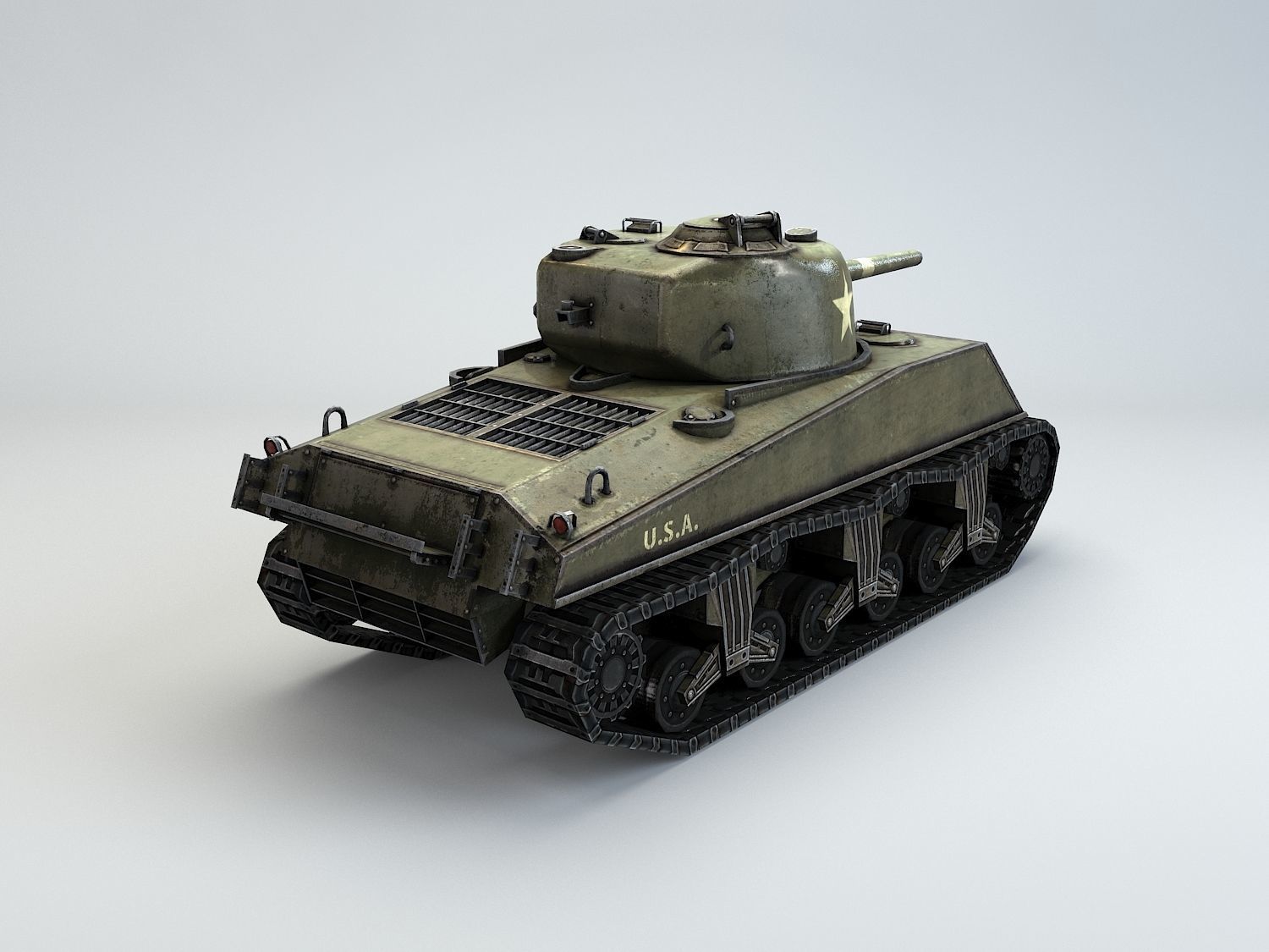 3D model Low Poly M4A3 Sherman Medium Tank VR / AR / low-poly | CGTrader