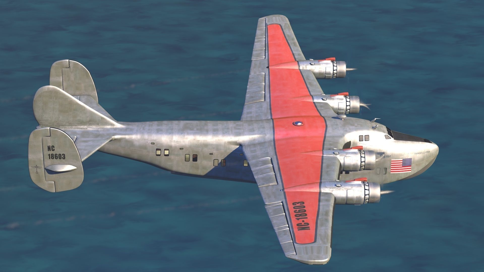 Yankee Clipper Flying Boat 3D model rigged | CGTrader