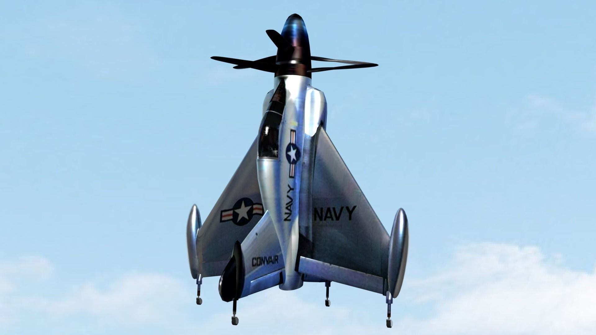 Lockheed XFY-1 Pogo VTOL Aircraft 3D model rigged | CGTrader