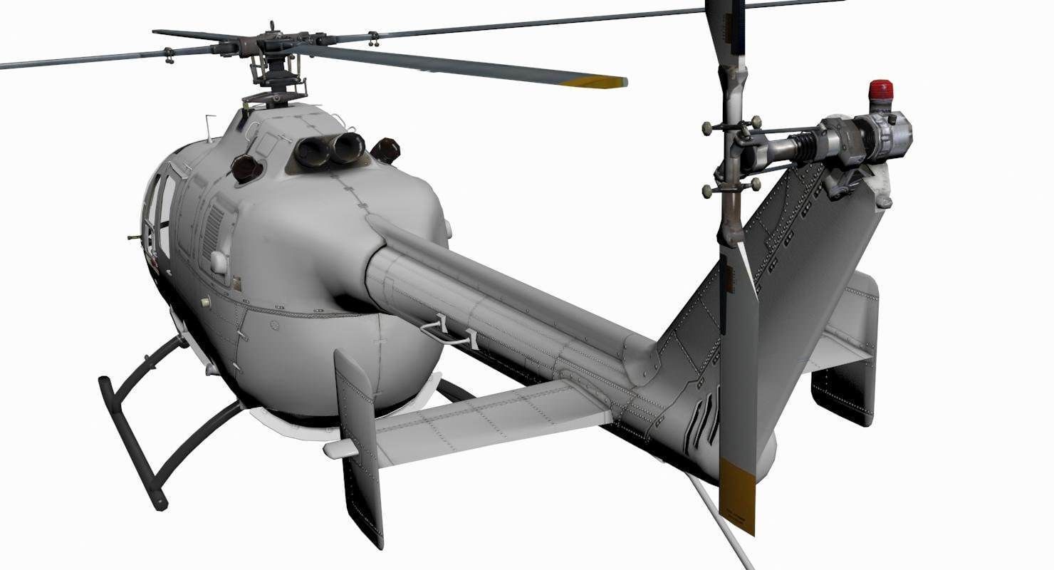 MBB BO-105 3D model animated | CGTrader