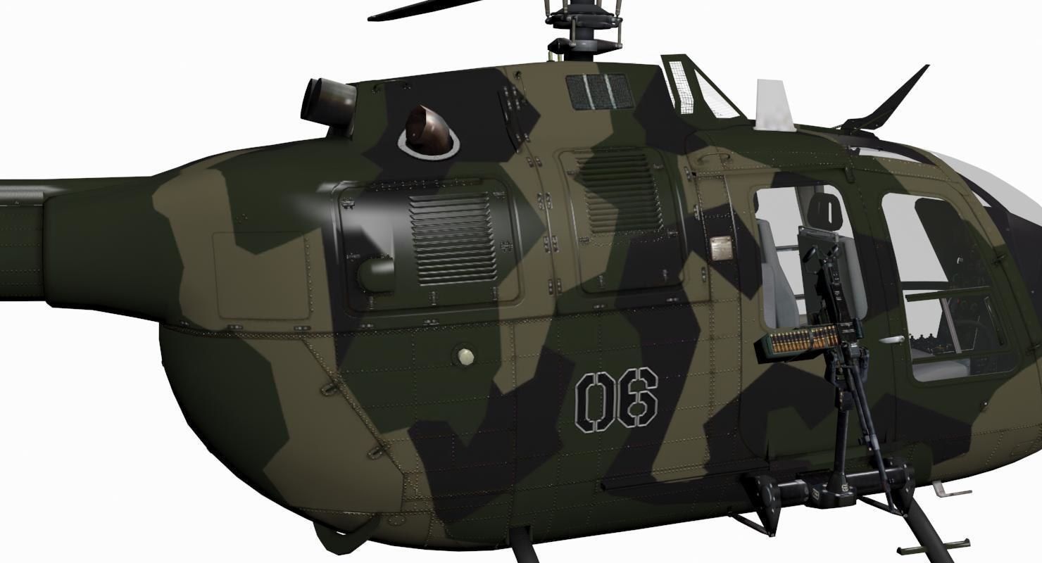 MBB BO-105M 3D model animated | CGTrader