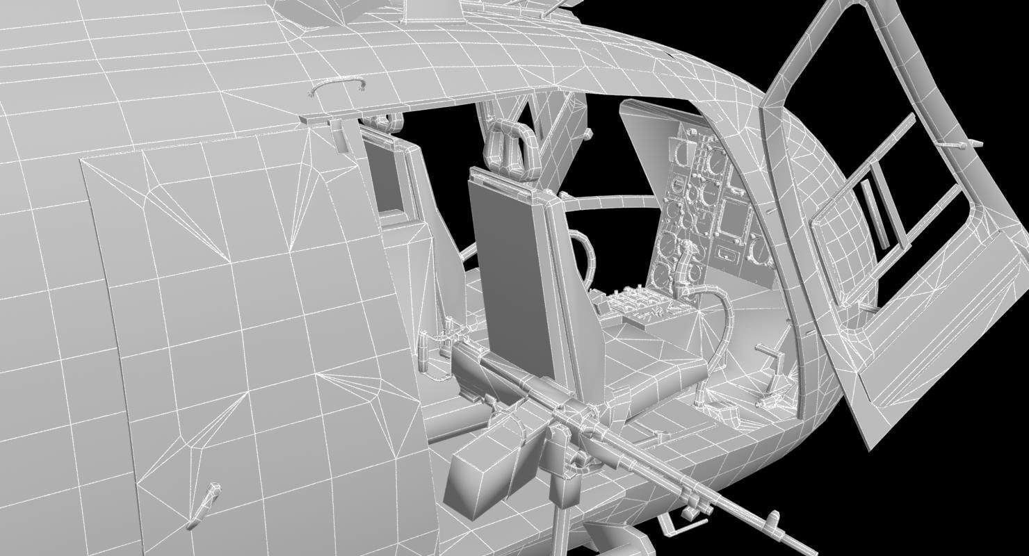 MBB BO-105M 3D model animated | CGTrader