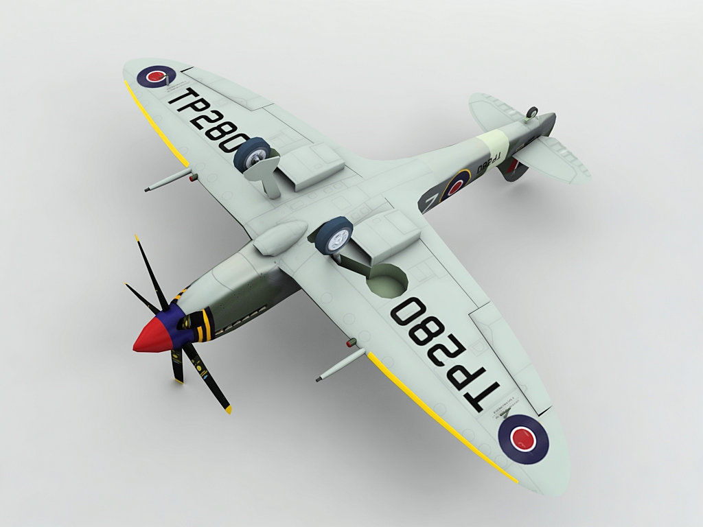 3D model Supermarine Spitfire MK XVIII Aircraft VR / AR / low-poly ...