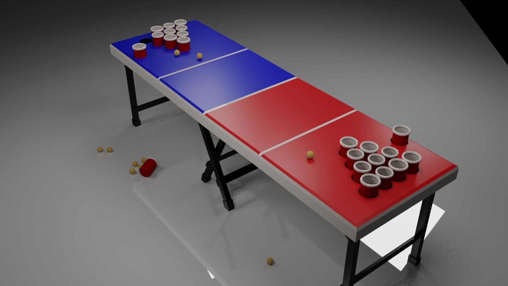 3D model Low Poly Beer Pong Table VR / AR / low-poly | CGTrader